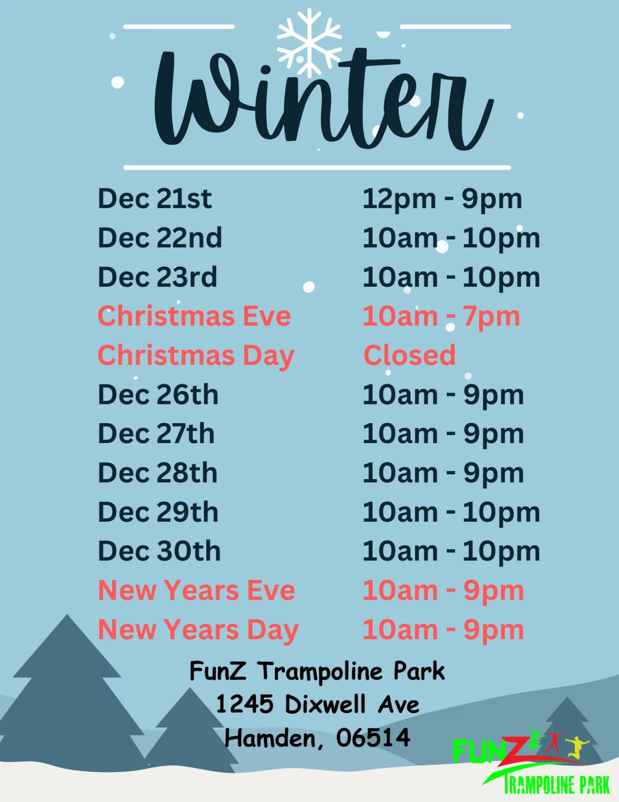 Contact FunZ Trampoline Park | Fun For All Ages | Hamden, Connecticut